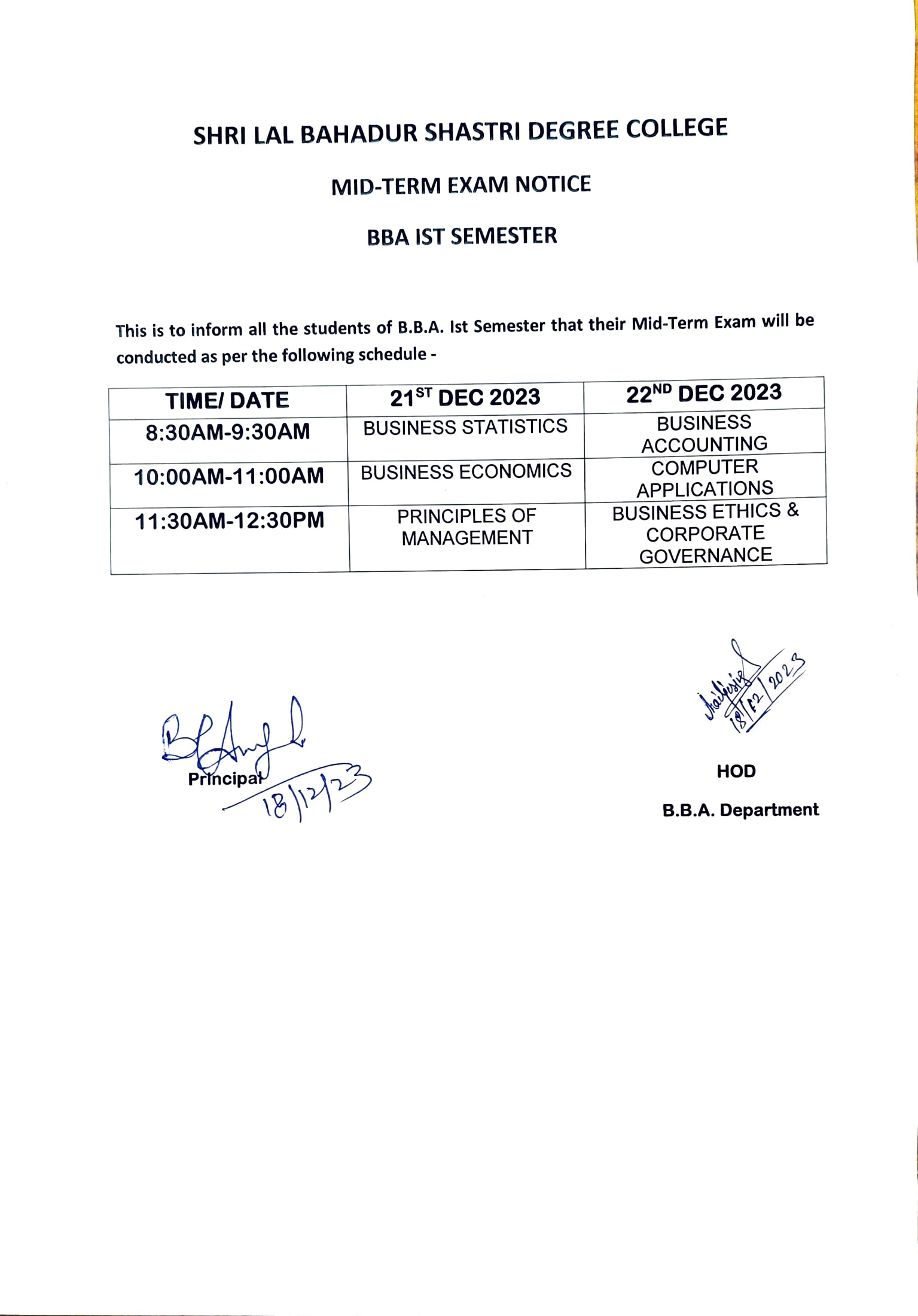 S.L.B.S. Degree College